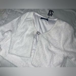 Shane Justin | Tops | White Furry Long Sleeve Skirt Set Shane Justin ...